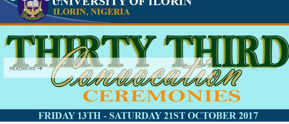 Unilorin 33rd Convocation Ceremonies Timetable of Events