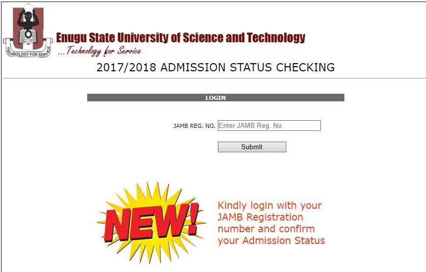 ESUT Admission List 2018/ 19 is Out – Check 1st Batch Here